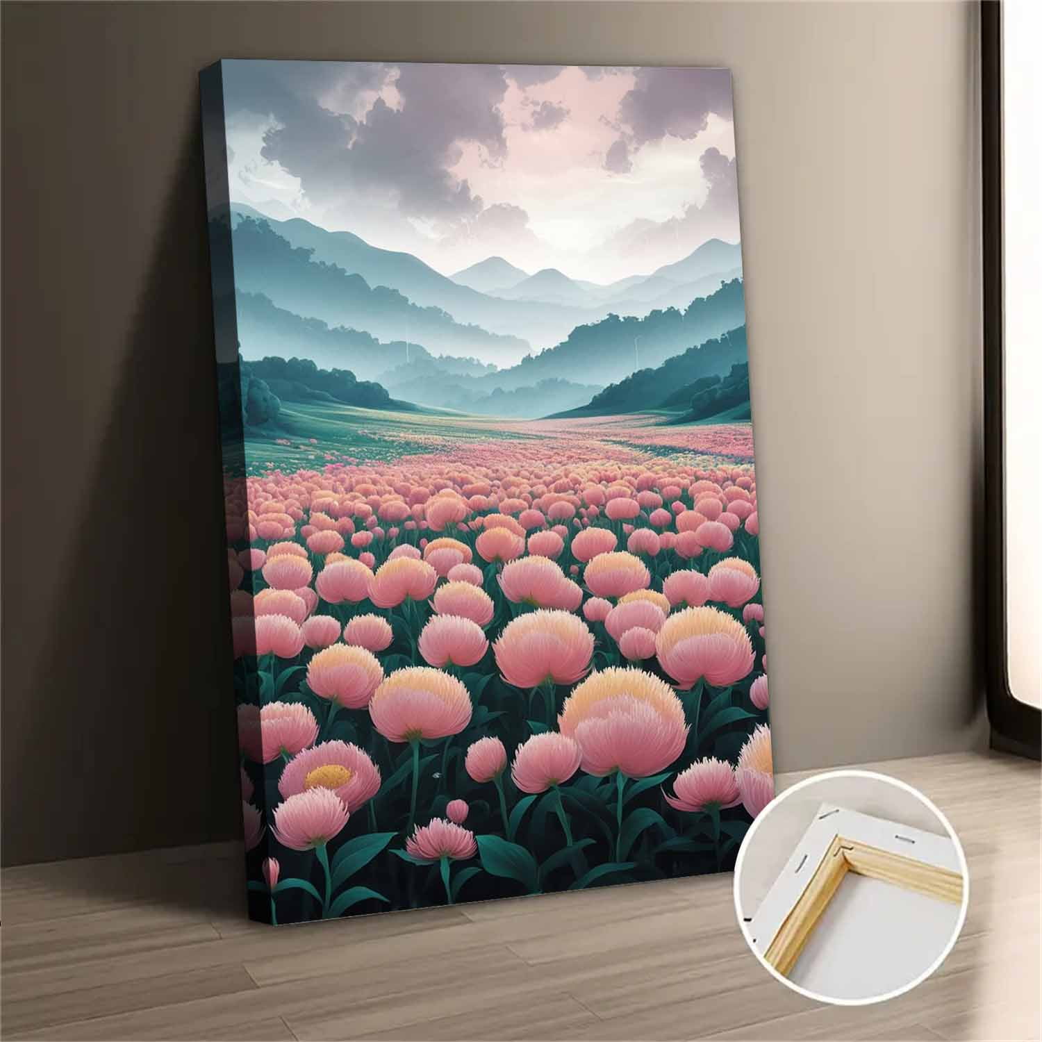 Modern Aesthetic Flower Field Canvas Wall Art Print - Walmart.com