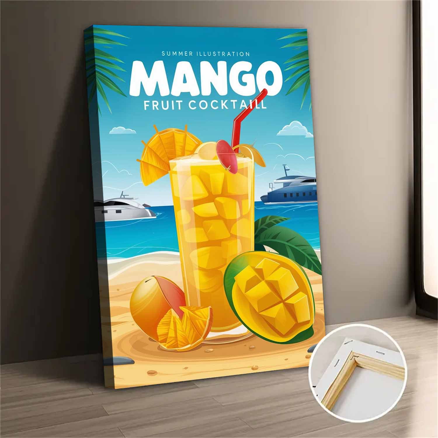 Modern Aesthetic Mango Fruit Cocktail Canvas Wall Art - Walmart.com