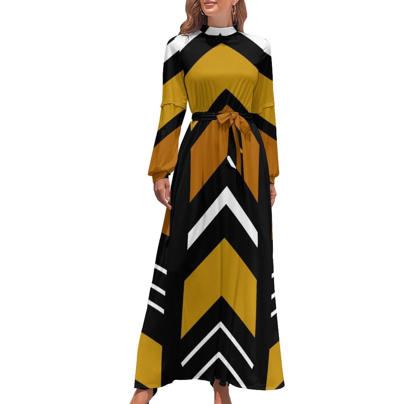 Modern African Art Bogolan Mud Cloth Fabric Pattern Long Dress clothes womens clothing Women's ...