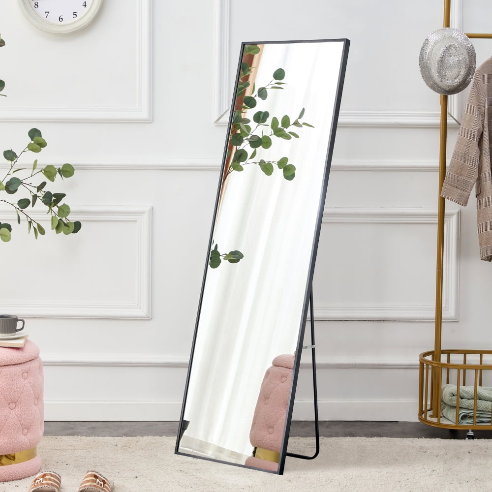 Modern Aluminum Alloy Metal Frame Wall Mounted Full Body Mirror, Floor ...