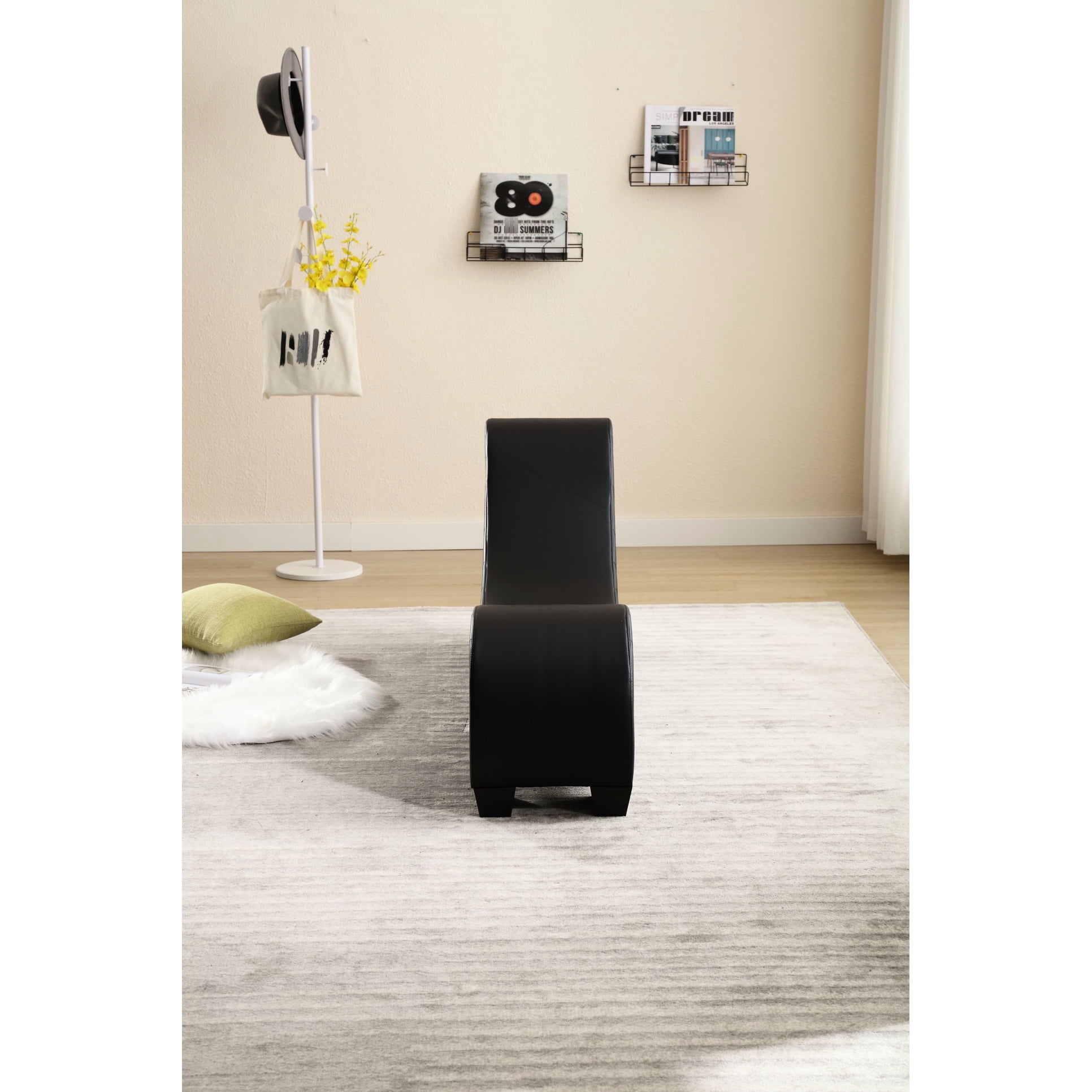 Modern American Style Yoga Chaise Lounge, 40.77 Lb. Weight Faux Leather ...