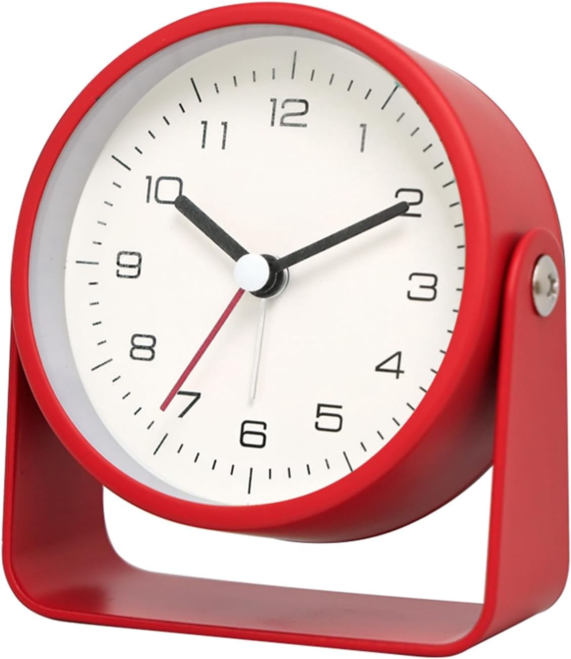 Modern Analog Alarm Clock, 3.5 Inch Minimalist Metal Border Table Alarm ...