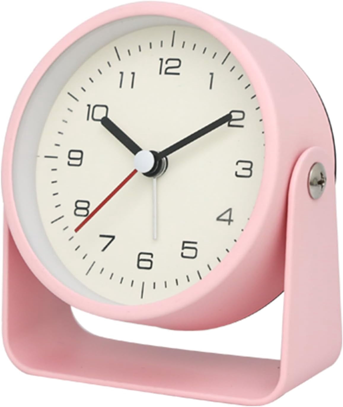 Modern Analog Alarm Clock, 3.5 Inch Minimalist Metal Border Table Alarm ...