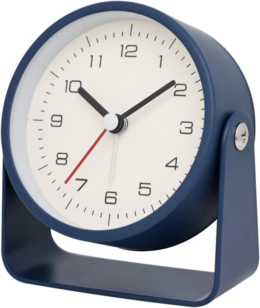 Modern Analog Alarm Clock, 3.5 Inch Minimalist Metal Border Table Alarm ...