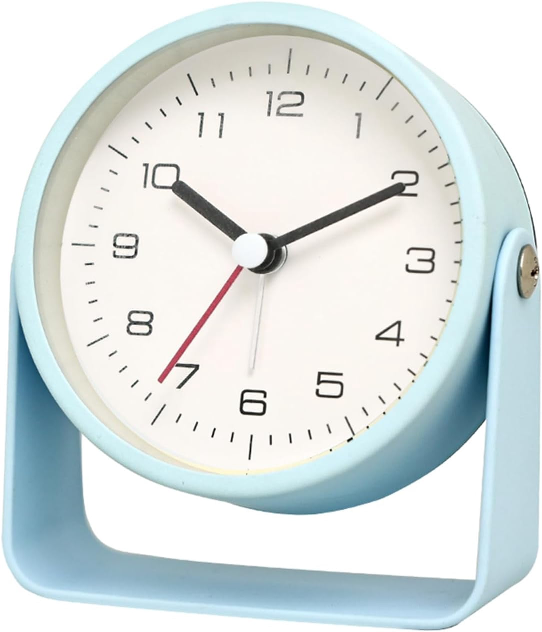 Modern Analog Alarm Clock, 3.5 Inch Minimalist Metal Border Table Alarm ...