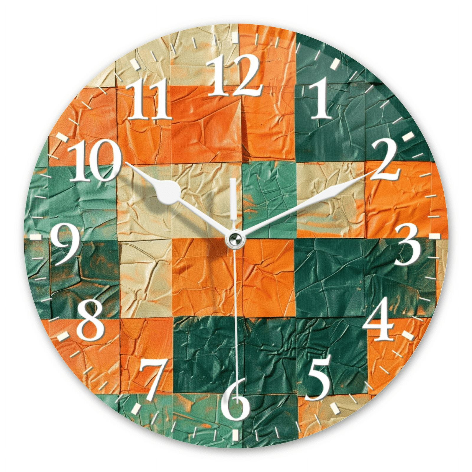 Modern Analog Wall Clock Battery Operated Round Clock with Non-Ticking ...