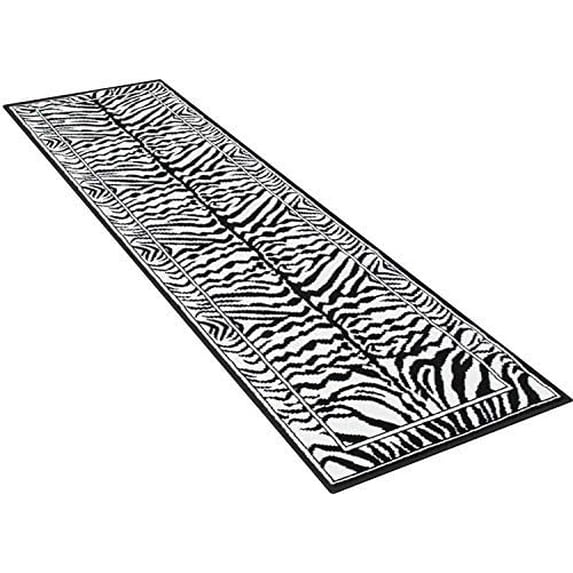 Modern Animal Print Skin White & Black Area Rug Zebra Bordered African ...