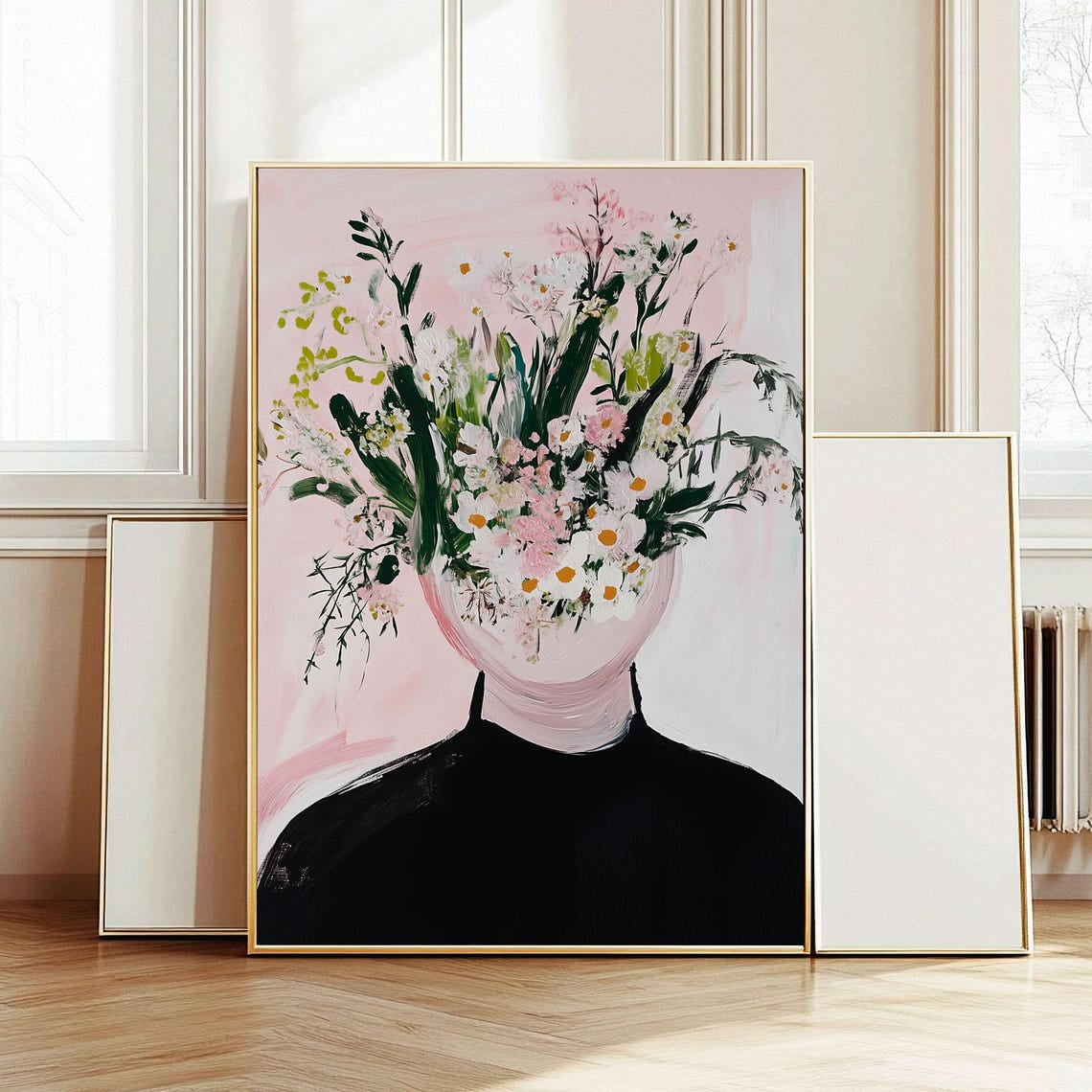 Modern Apartment Wall Art Image, Pink Pastel Colour Palette Abstract ...