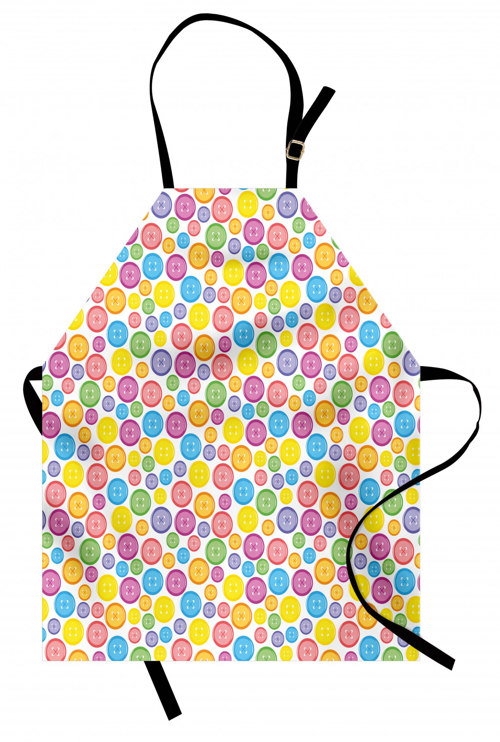 Modern Apron Circular Shaped Buttons Pattern in Various Sizes Artistic ...