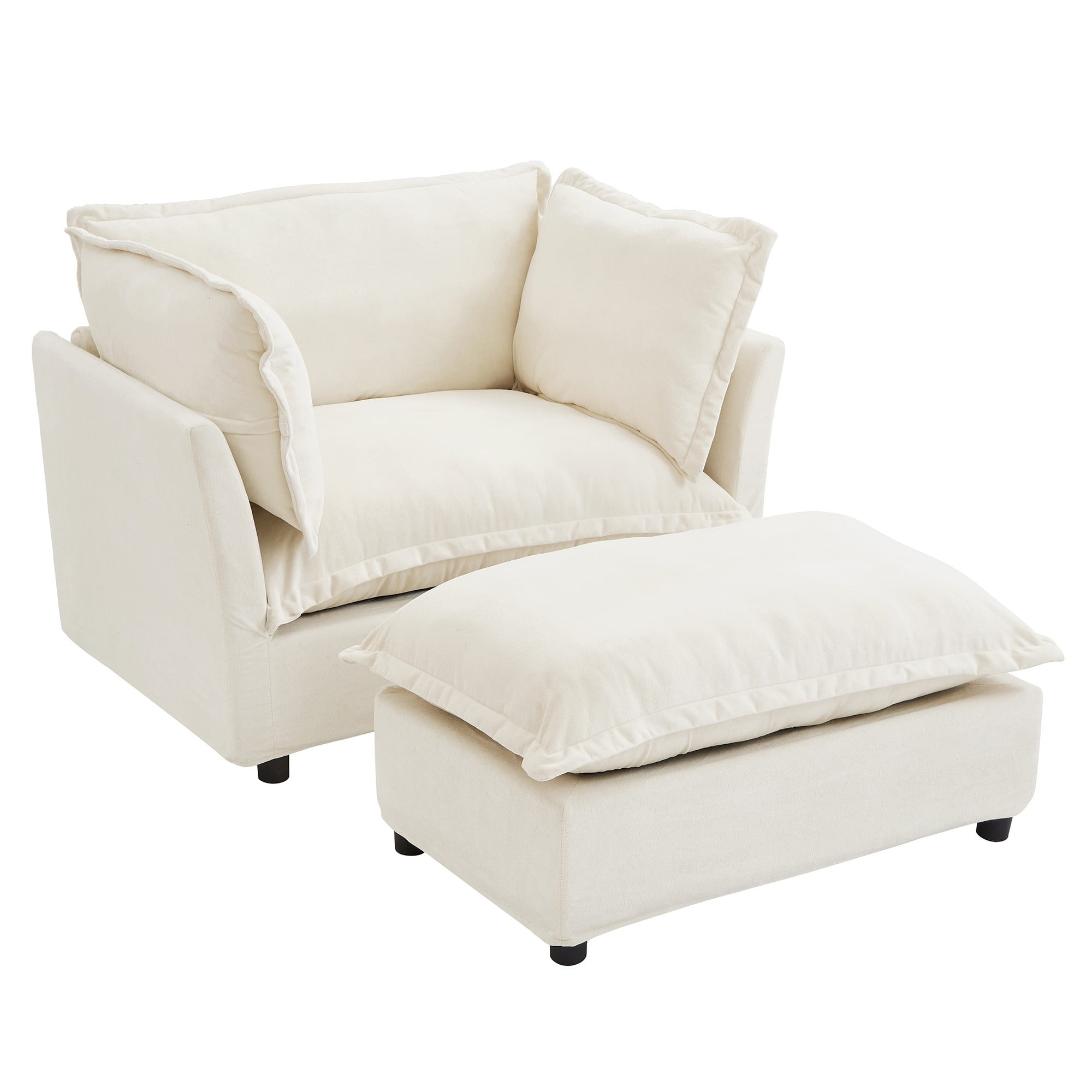 Modern Armchair Sofa 47" Cozy Upholstered Sofa Chair with Movable ...