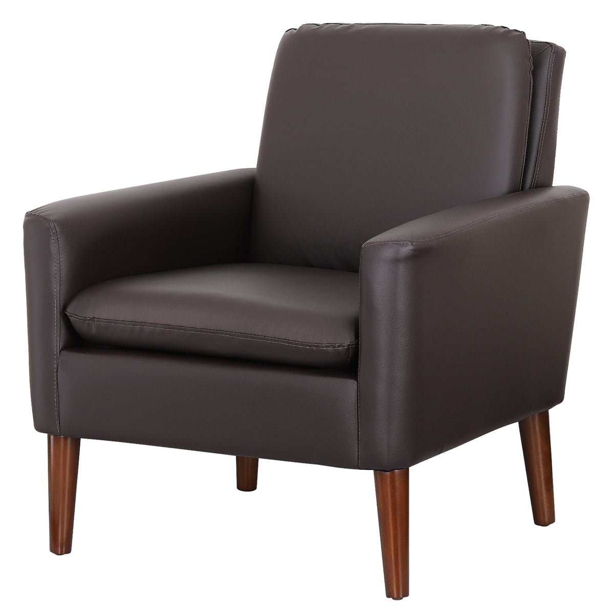 Modern Armrest Accent Arm Chair PU leather Single Sofa Club Reading ...