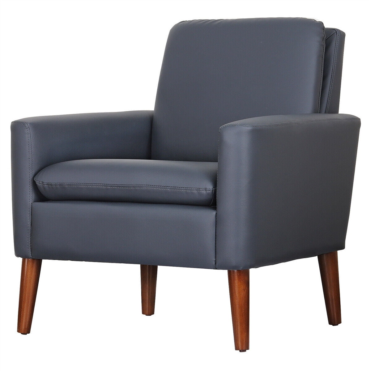Modern Armrest Accent Arm Chair PU leather Single Sofa Club Reading ...