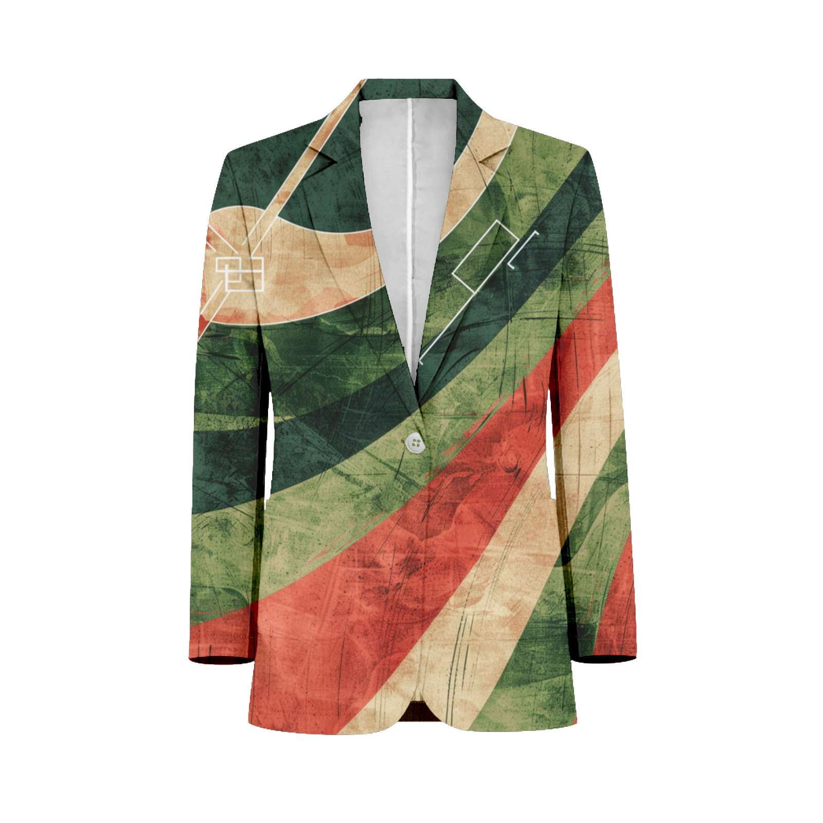 Modern Art Abstract Baseball Field Mens Suits Shawl Collar Slim Fit ...