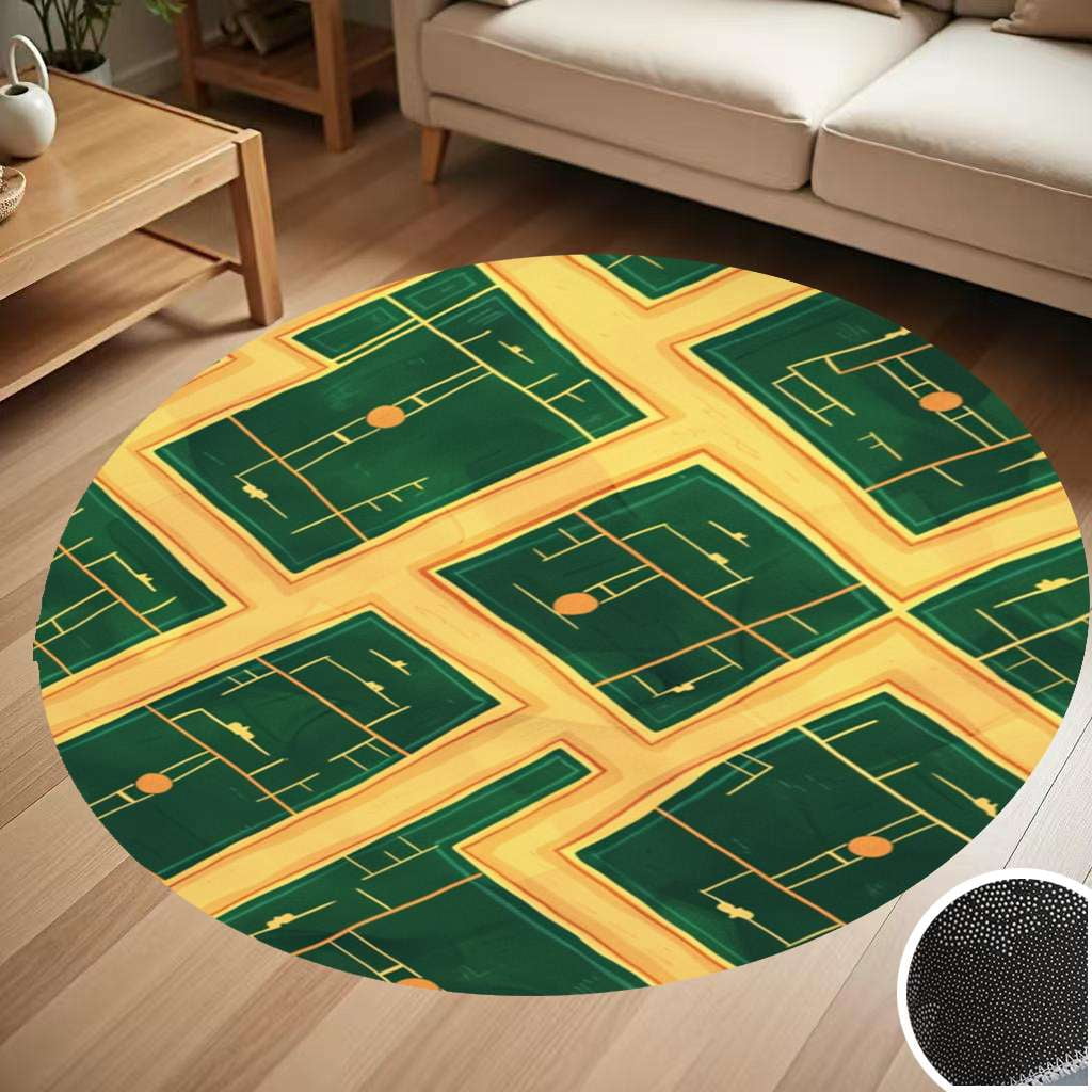 Modern Art Abstract Baseball Field Round Carpet Living Room Bedroom ...