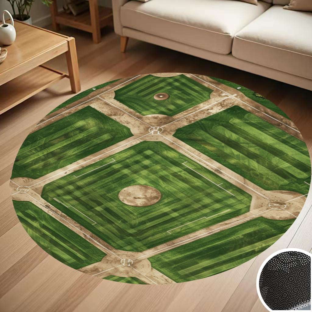 Modern Art Abstract Baseball Field Round Carpet Living Room Bedroom ...