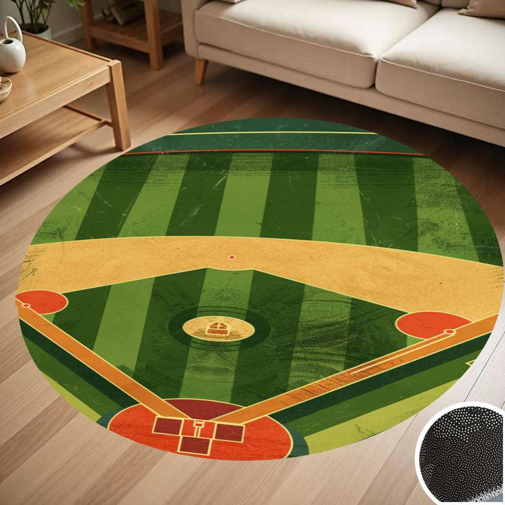 Modern Art Abstract Baseball Field Round Carpet Living Room Bedroom ...
