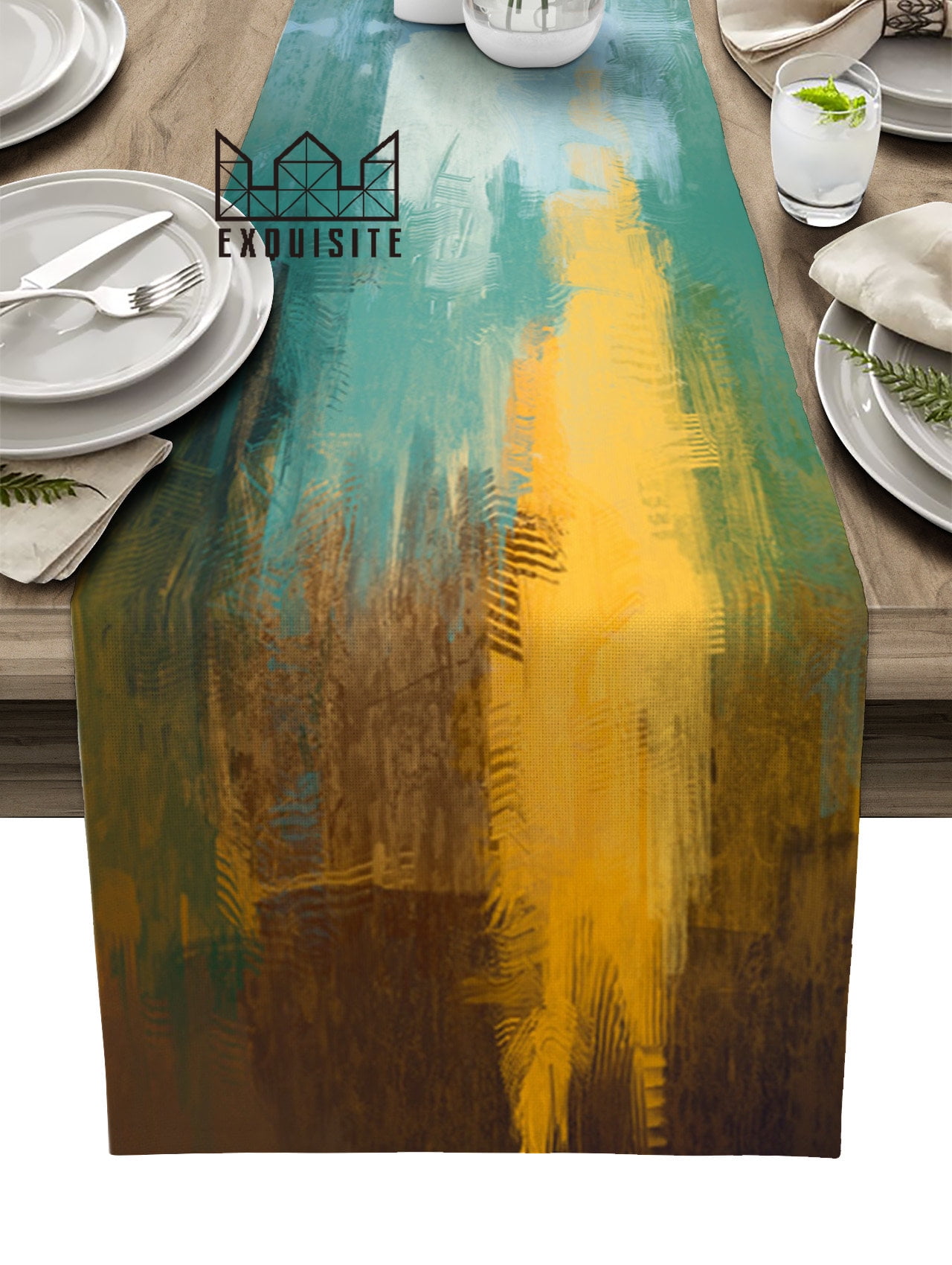Modern Art Abstract Colorful Table Runner ration Home r Dinner Table ...