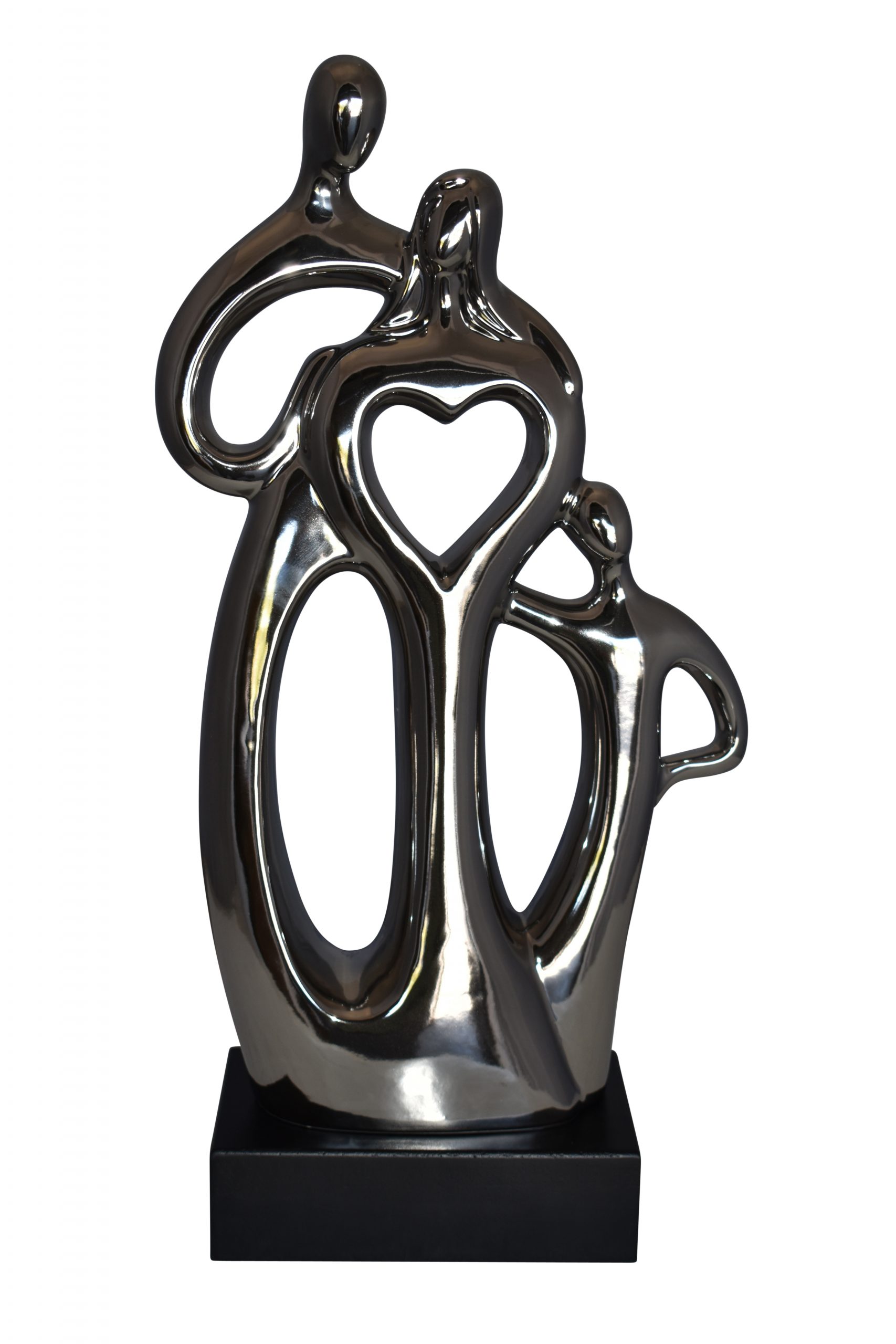 Modern Art Ceramic Family Sculpture Silver Color Size: 11" x 4" x 19"H ...