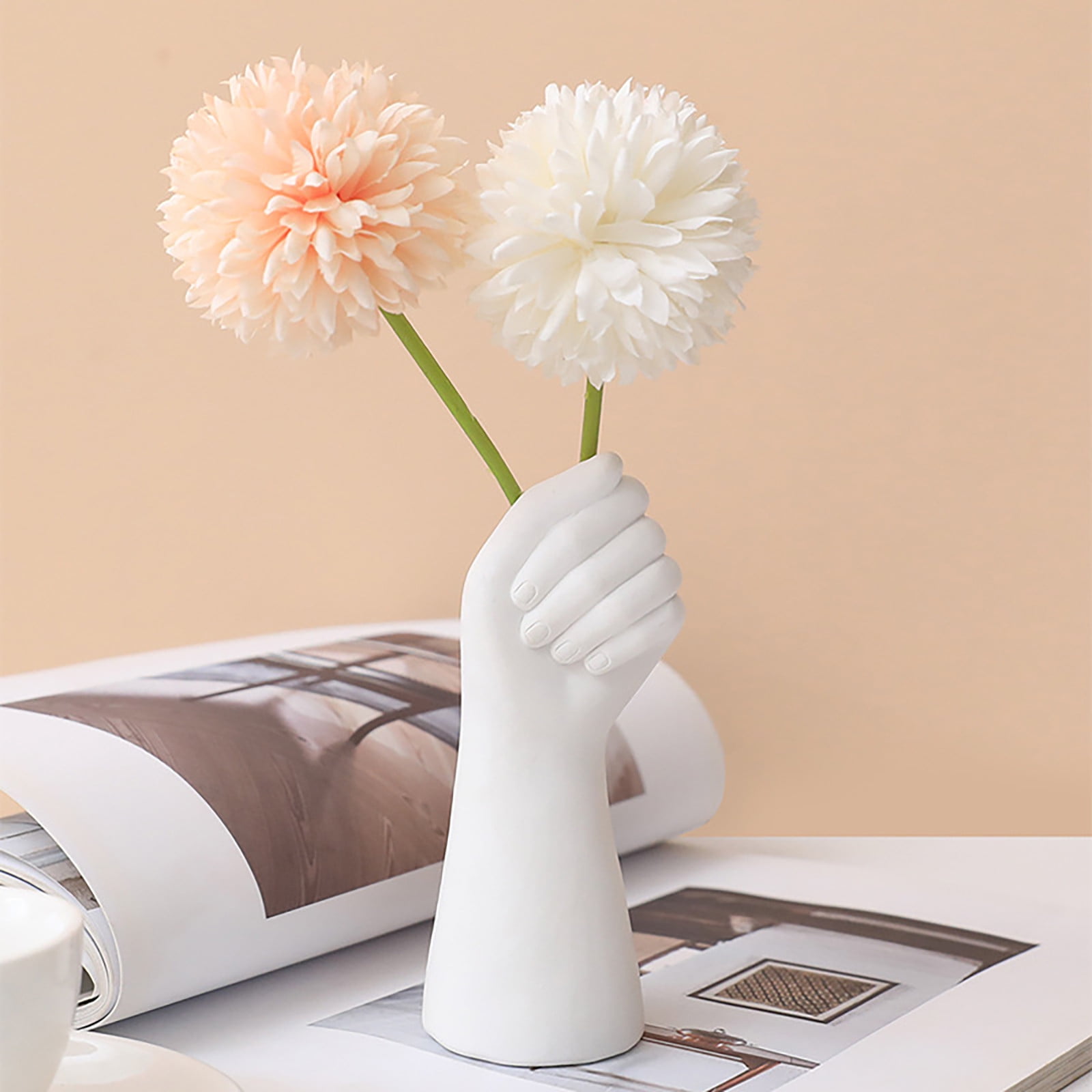 Modern Art Ceramic Flower Vase Hand Holding Plants Flower Container ...
