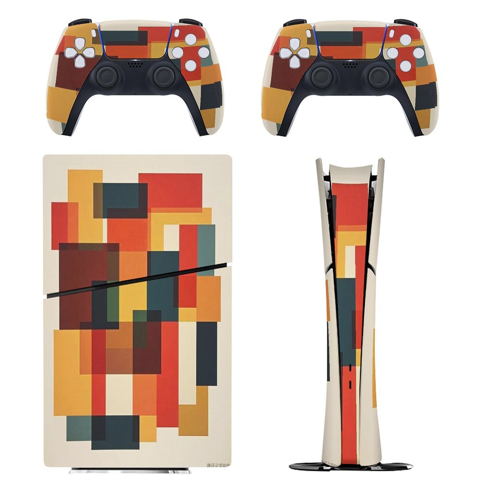 Modern Art Colorful Squares Geometric PS5/PS5 Slim Digital Disc Skin ...