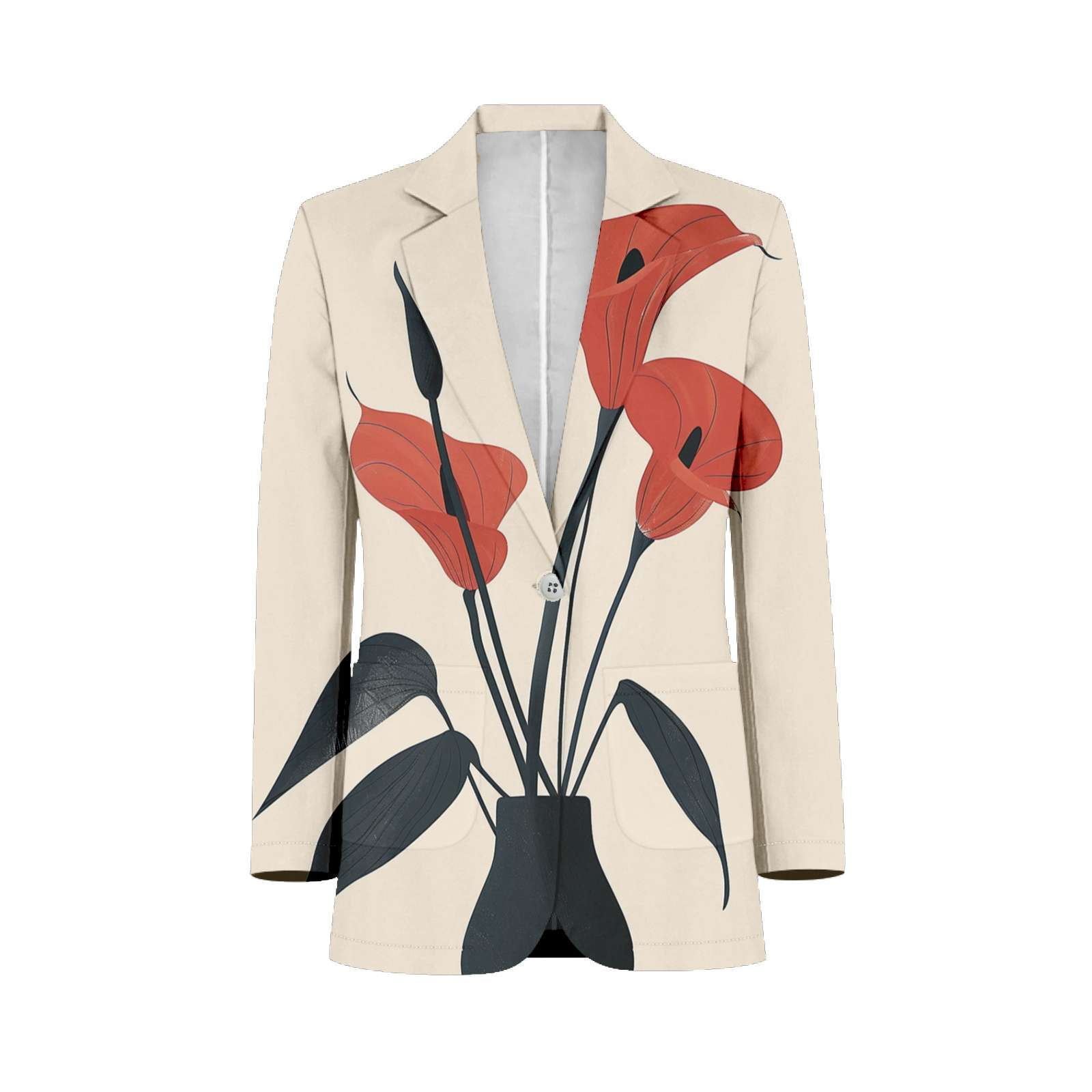 Modern Art Flower Pattern Customized Men's Suits full man Shawl Collar ...