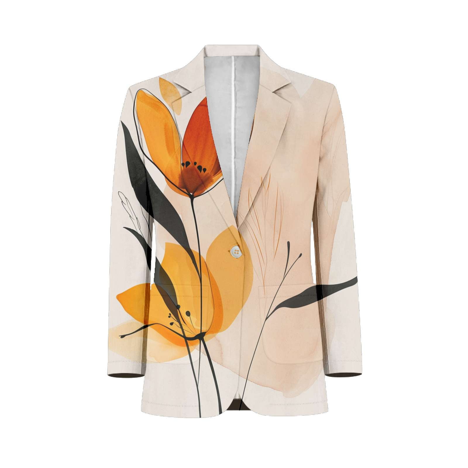 Modern Art Flower Pattern Men Blazers Slim Clothing Summer Jacket Man ...