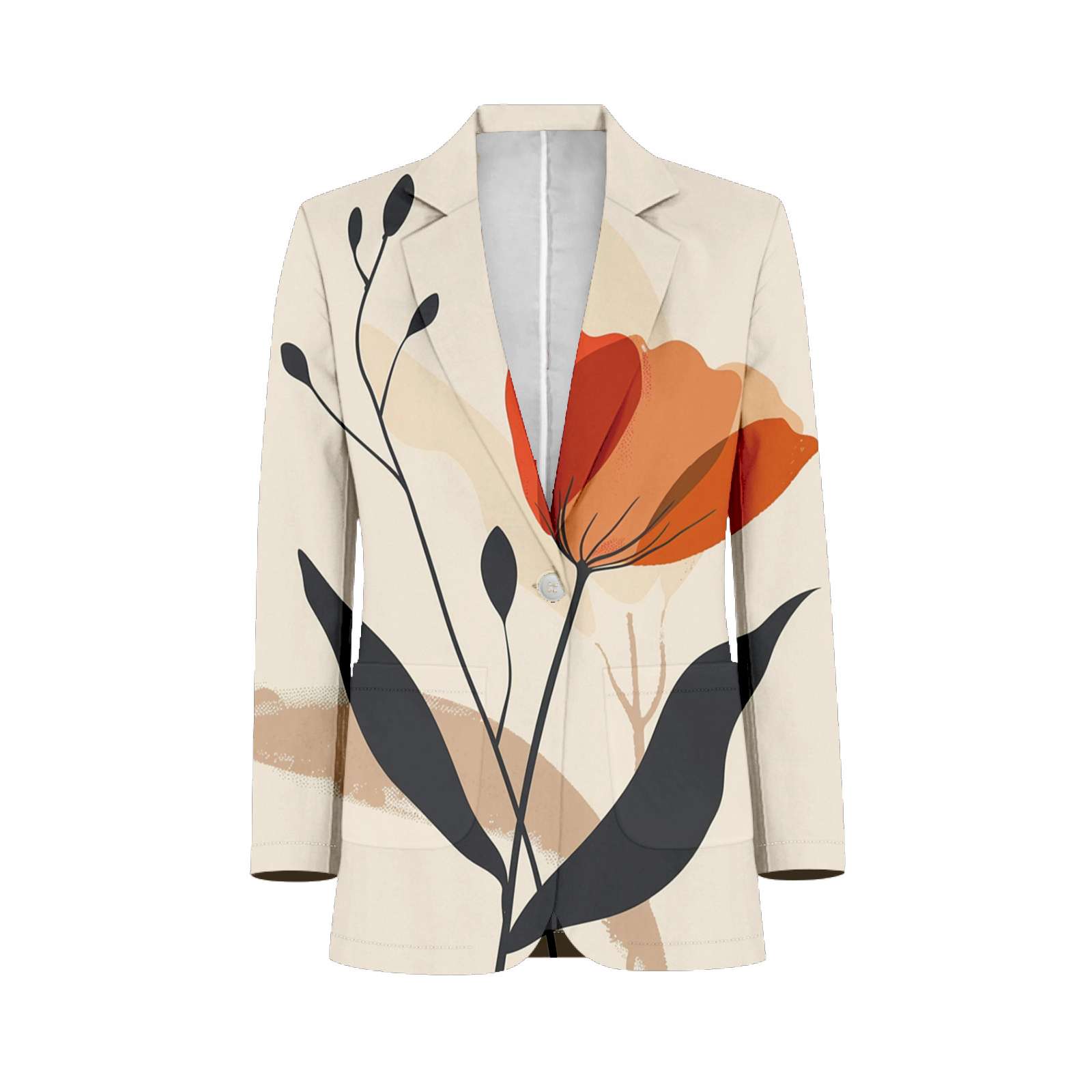 Modern Art Flower Pattern Mens Suits Shawl Collar Slim Fit Suit Mens ...