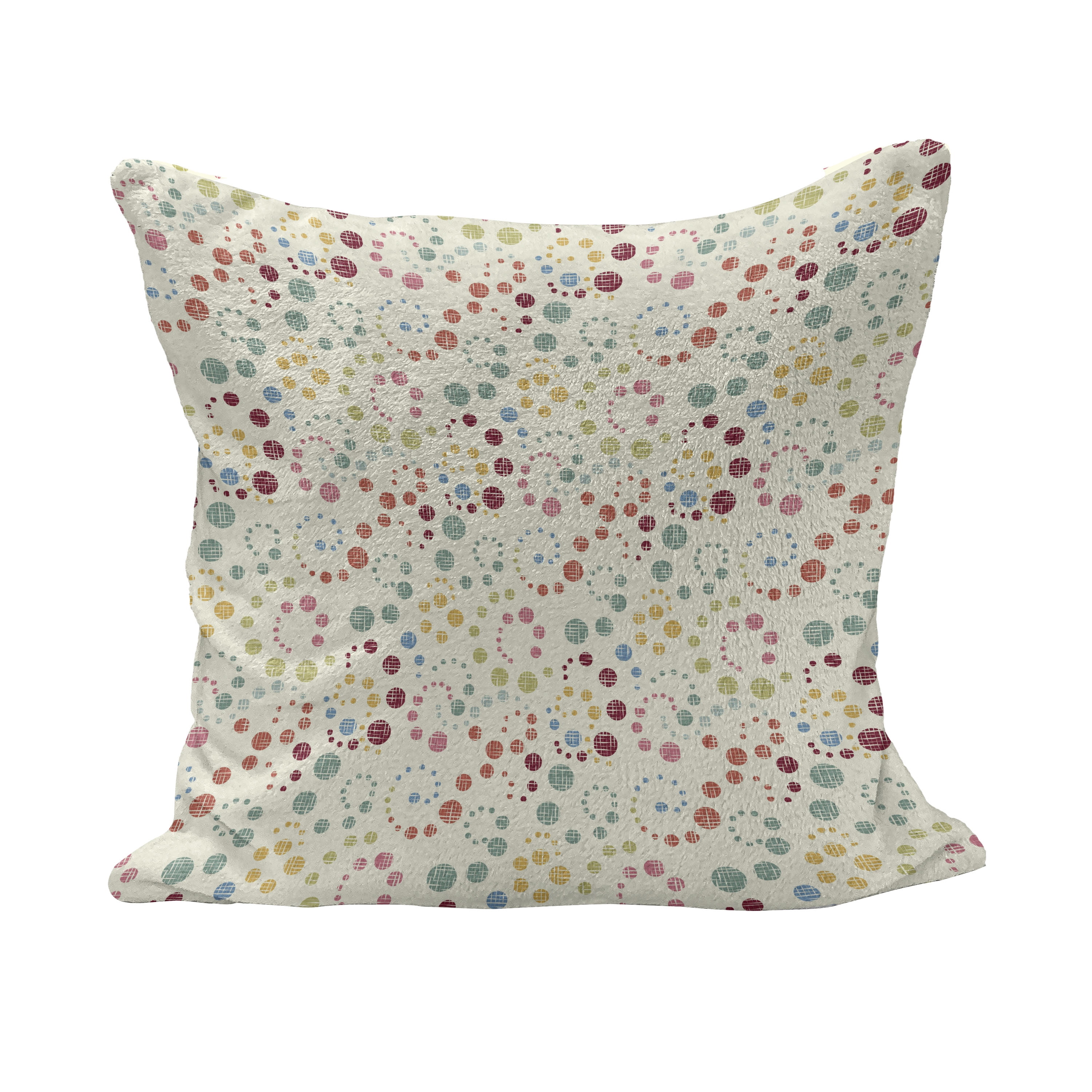 Modern Art Fluffy Throw Pillow Cushion Cover, Grunge Polka Dots Spots ...