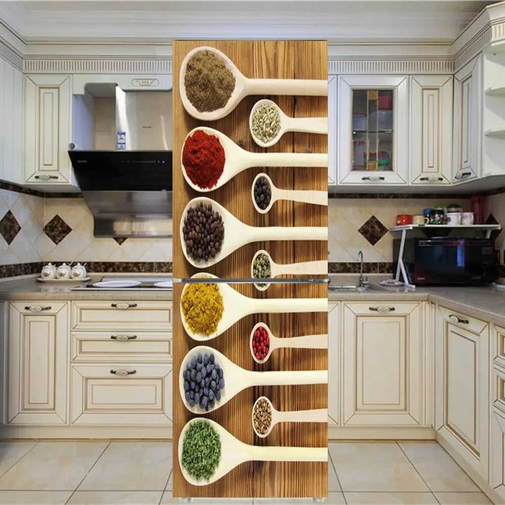 Modern Art Fridge Sticker PVC Refrigerator Wall Wallpaper 3D Self ...