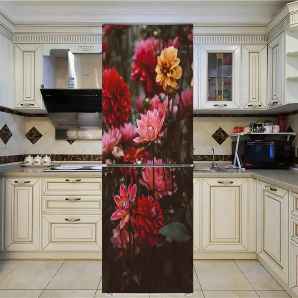 Modern Art Fridge Sticker PVC Refrigerator Wall Wallpaper 3D Self ...