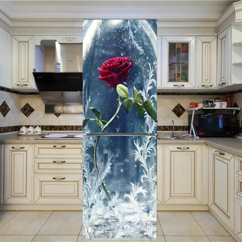 Modern Art Fridge Sticker PVC Refrigerator Wall Wallpaper 3D Self ...