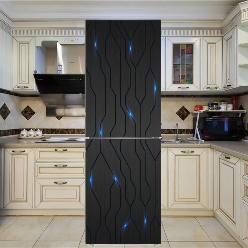 Modern Art Fridge Sticker PVC Refrigerator Wall Wallpaper 3D Self ...