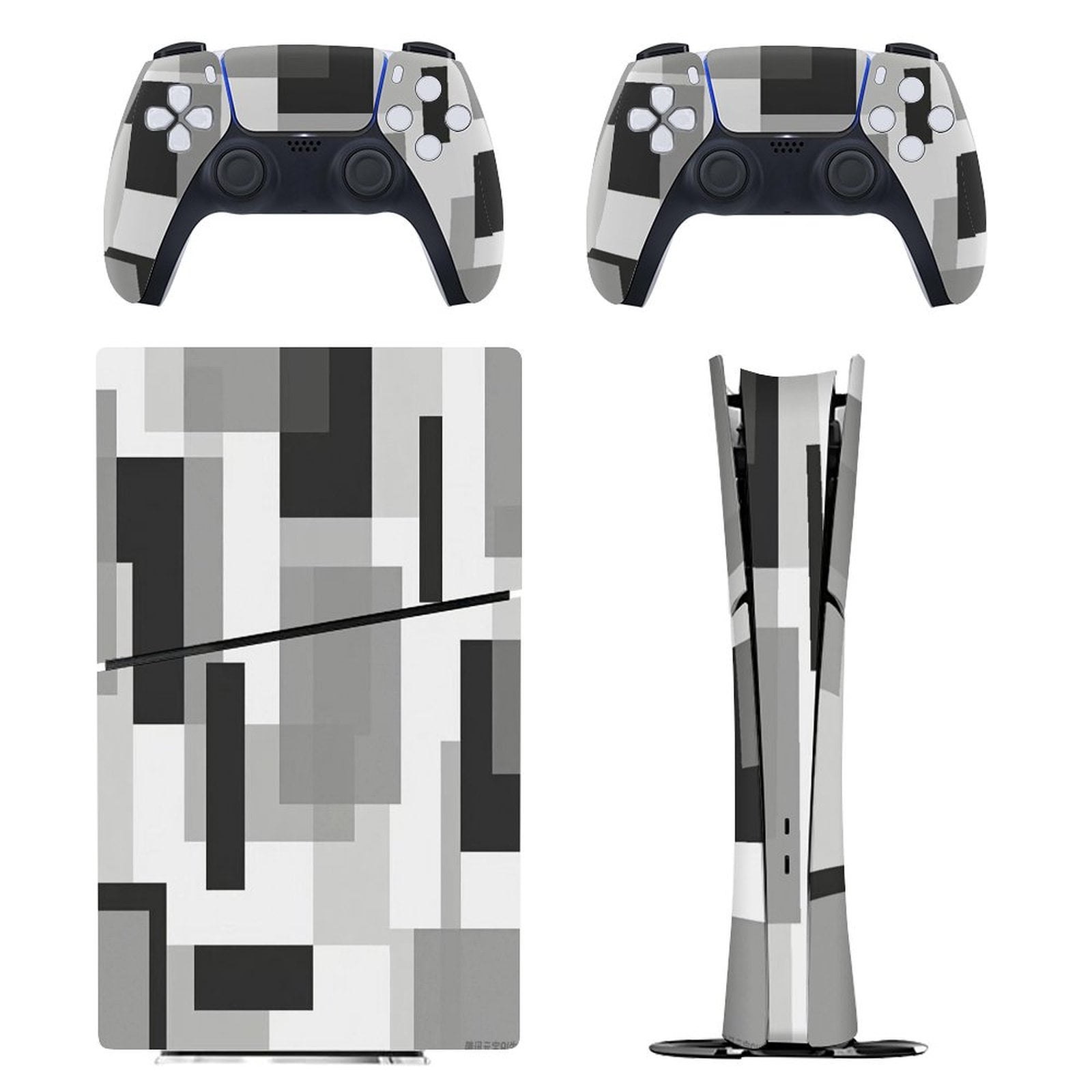 Modern Art Gray Black Geometric PS5/PS5 Slim Digital Disc Skin Sticker ...