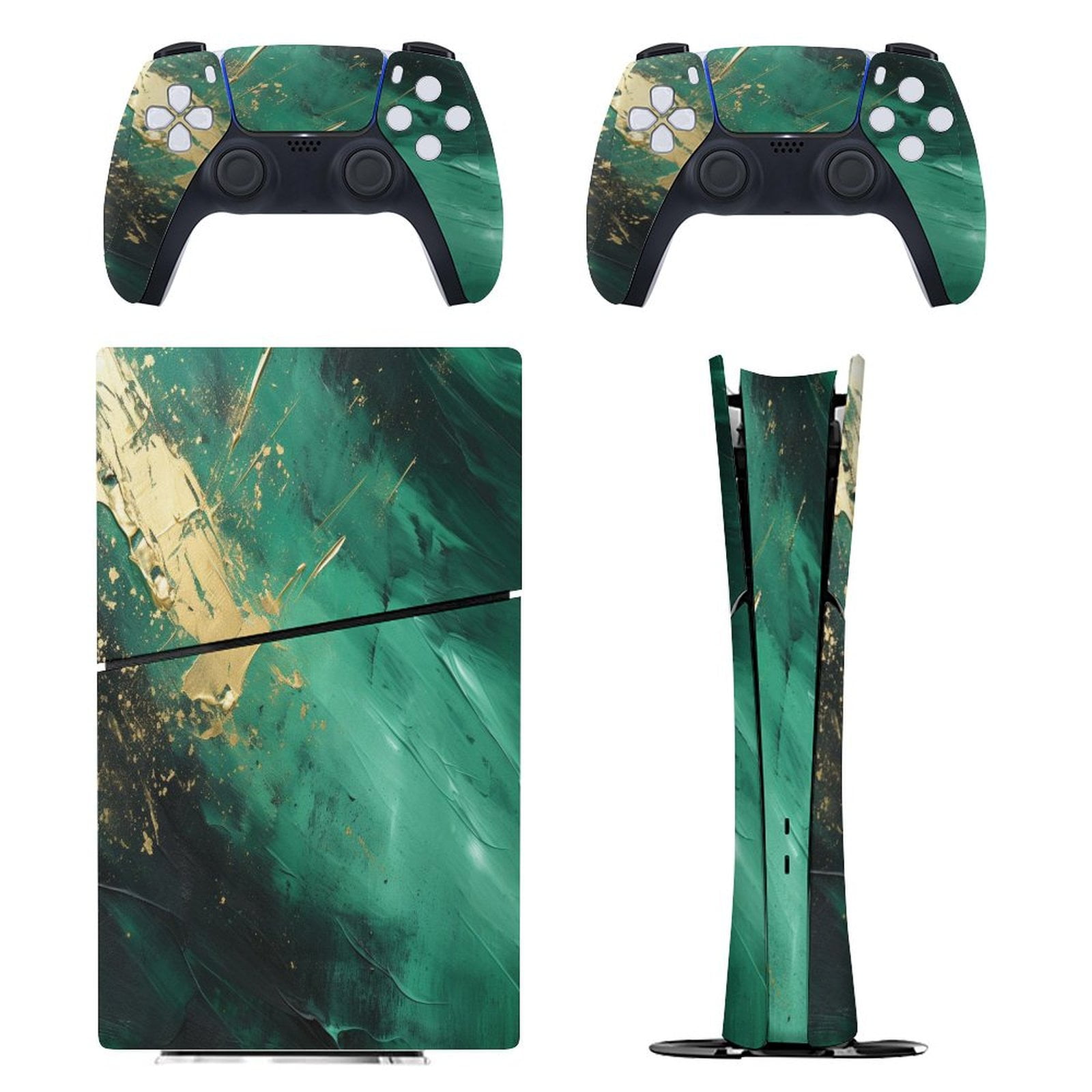 Modern Art Green Gold PS5/PS5 Slim Digital Disc Skin Sticker For ...