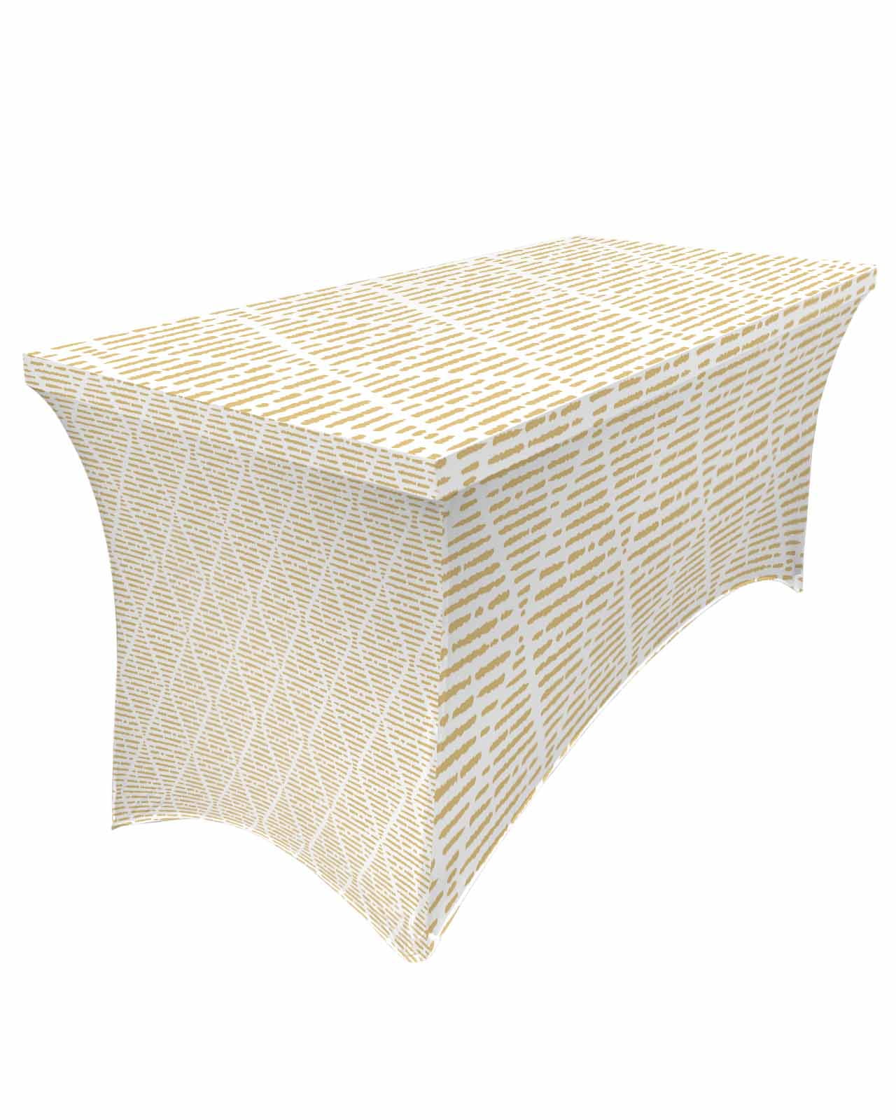 Modern Art Line Texture Yellow Table Skirt Wedding ration Home Birthday ...