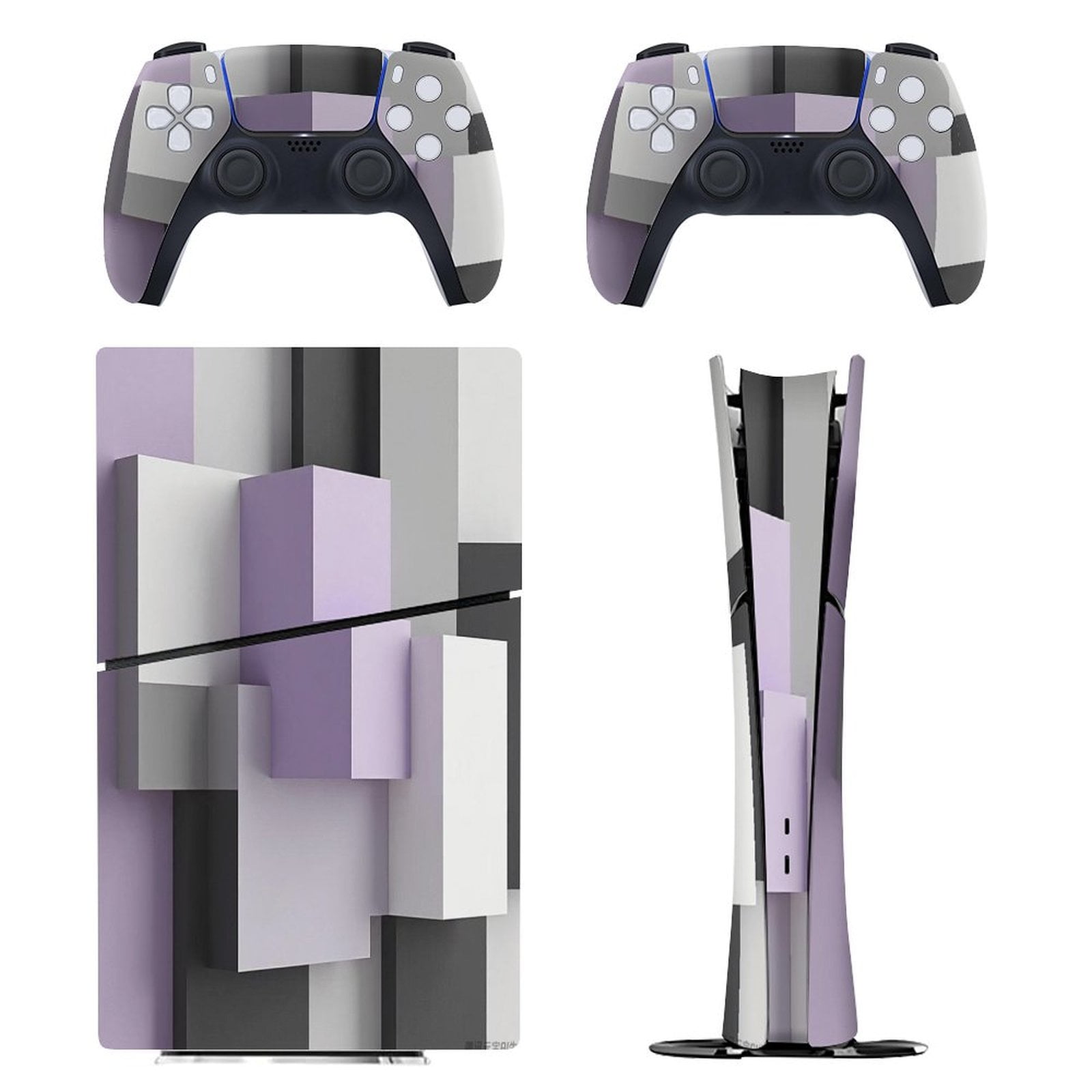 Modern Art Purple Grey Geometric PS5/PS5 Slim Digital Disc Skin Sticker ...
