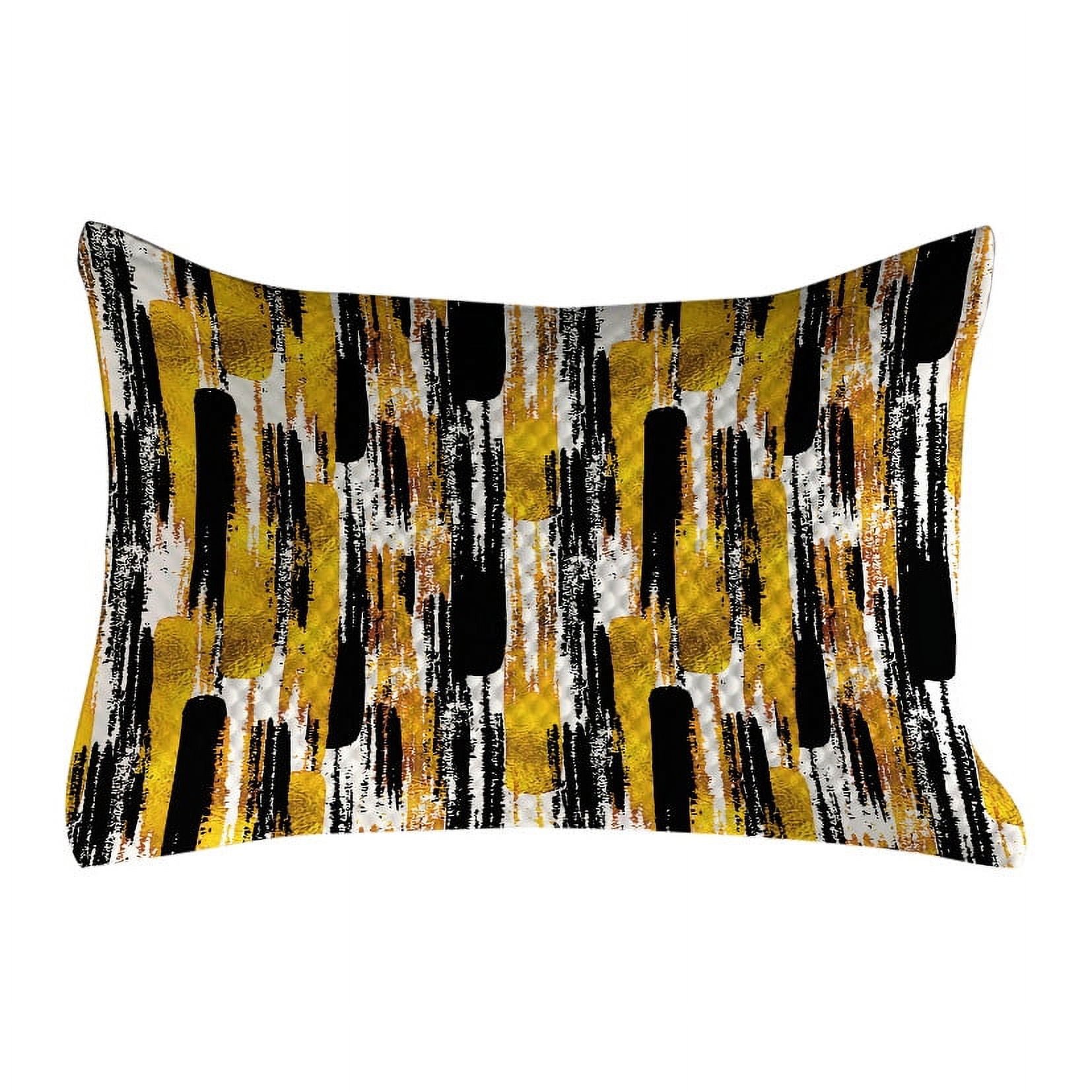 Modern Art Quilted Pillowcover, Watercolored Grunge Brushstroke ...