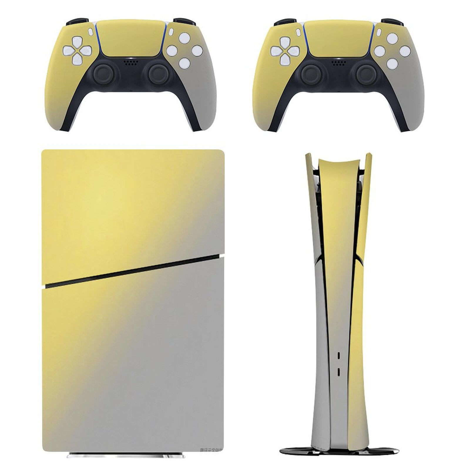 Modern Art Yellow Gray Gradient PS5/PS5 Slim Digital Disc Skin Sticker ...