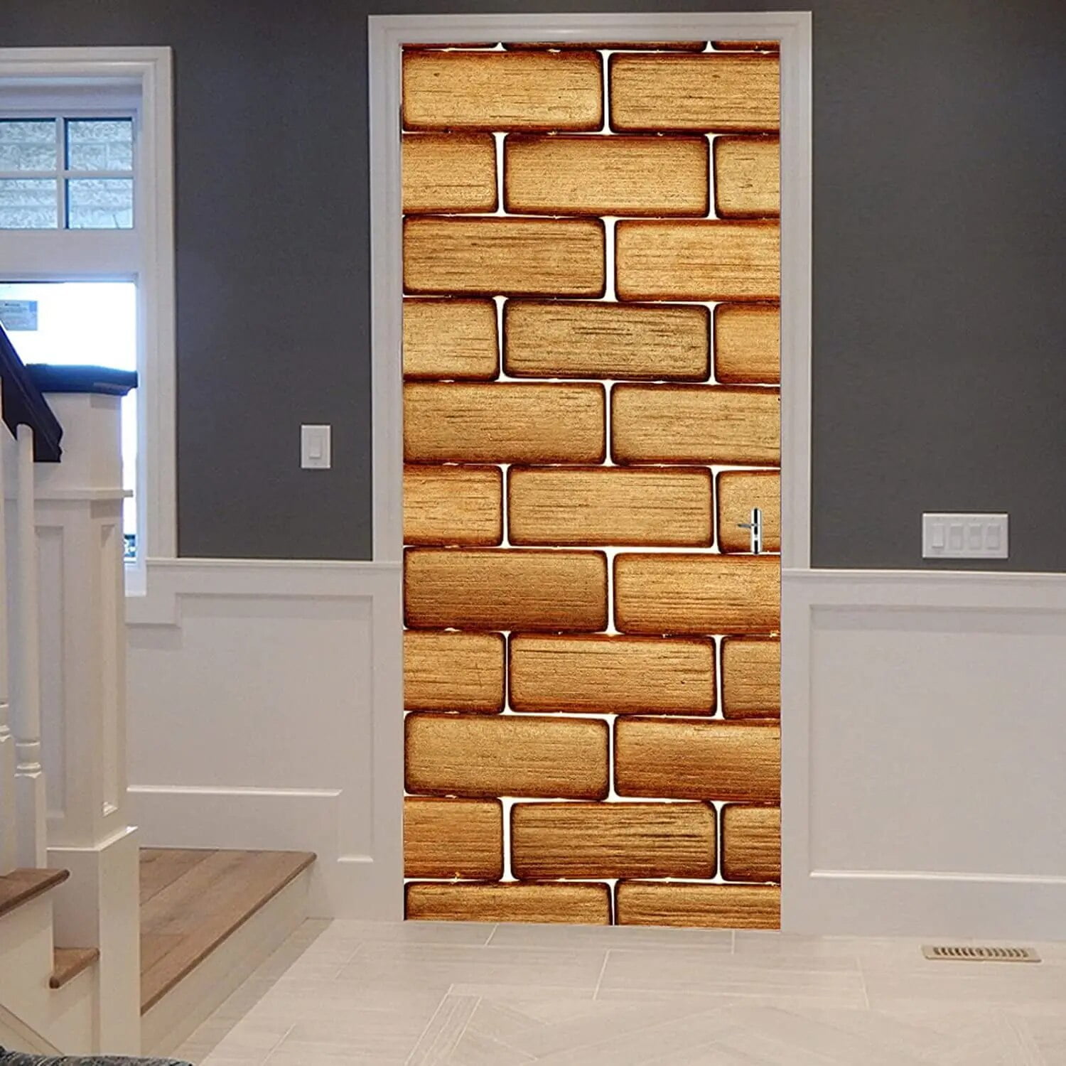 Modern Art door stickers Wallpaper Retro style poster mural decorated ...