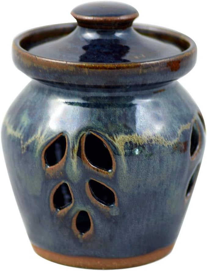 Modern Artisans American Made Stoneware Pottery Garlic Keeper Jar in ...