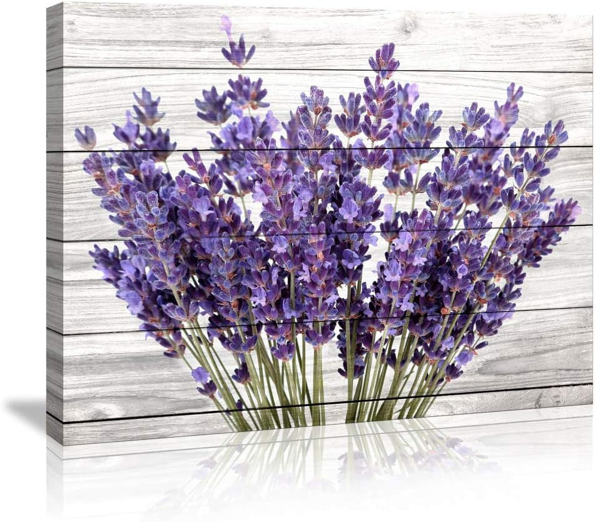 JLXart Modern Purple Lavender Canvas Wall Art, 12x16 Inch, Durable ...