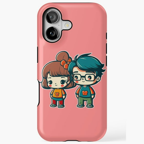 Modern Asian Couple Love Story Art iPhone Case 17 through 11 Pro Max ...