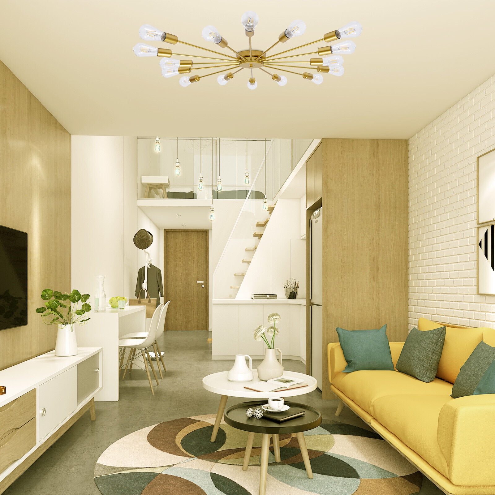 Modern Atomic Sputnik LED Ceiling Lamp Pendant Light Fixture 16 Bulbs ...