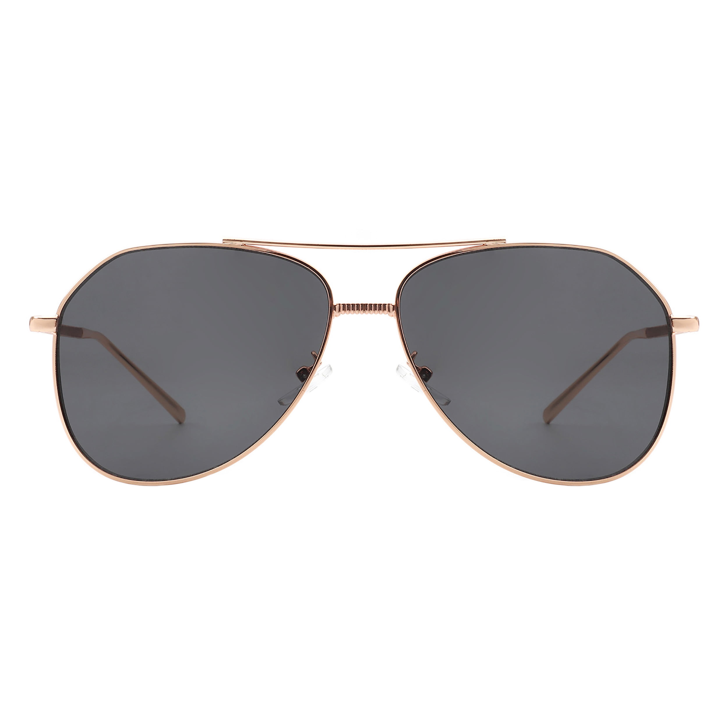 Modern Aviator Sunglasses Flat Top High Bridge Metal Frame UV400 Gold ...