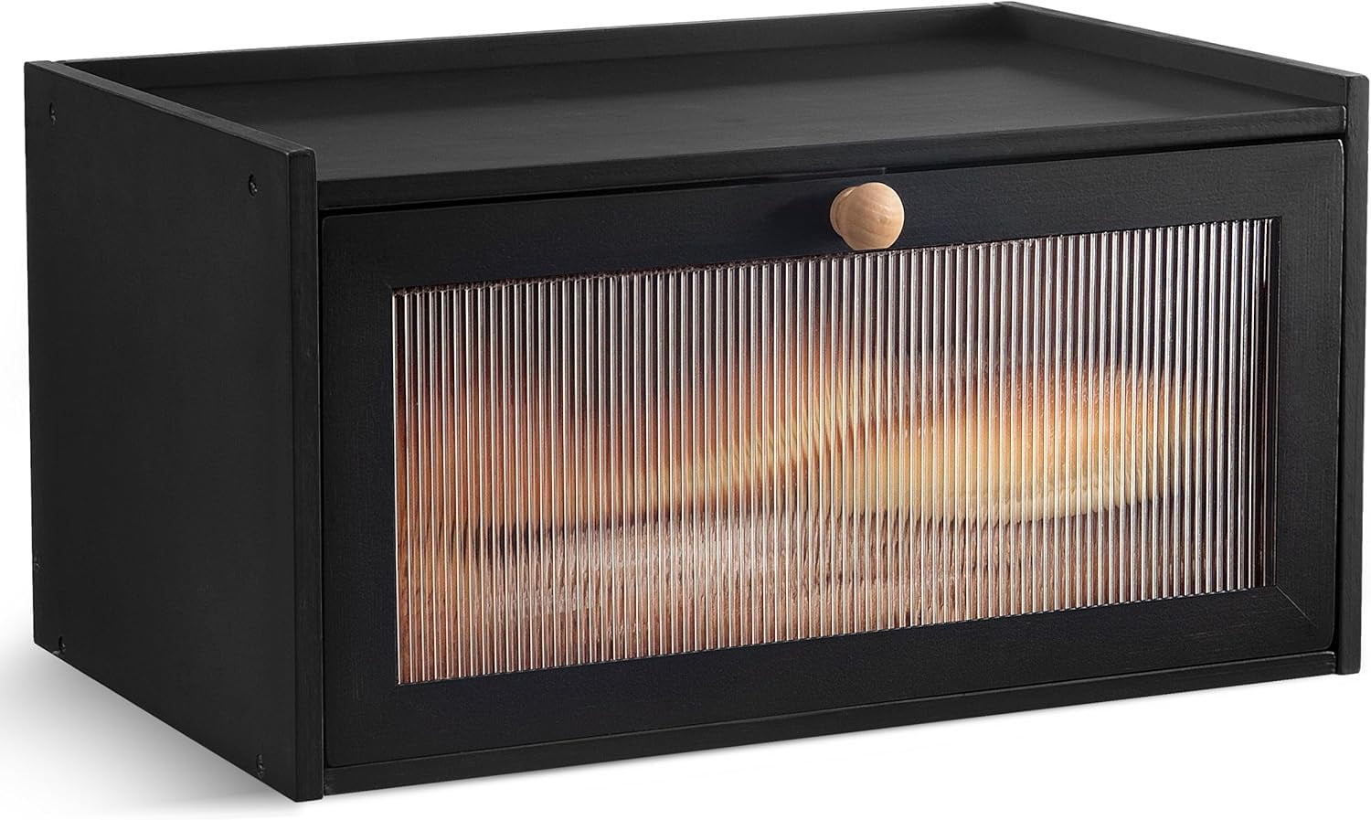 Modern Bamboo Farmhouse Bread Box for Kitchen Countertop, Large ...