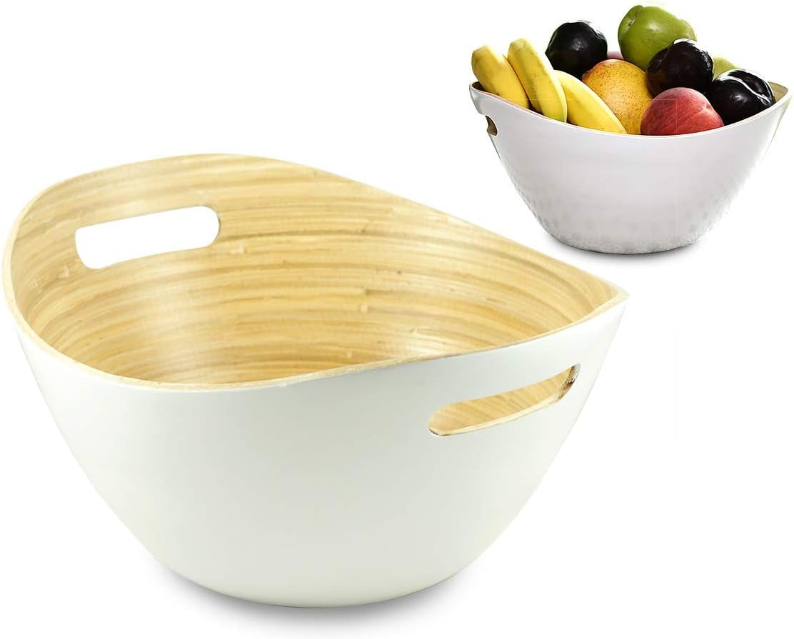 Modern Bamboo Wood Fruit or Vegetable Bowl | Decorative Home Decor ...
