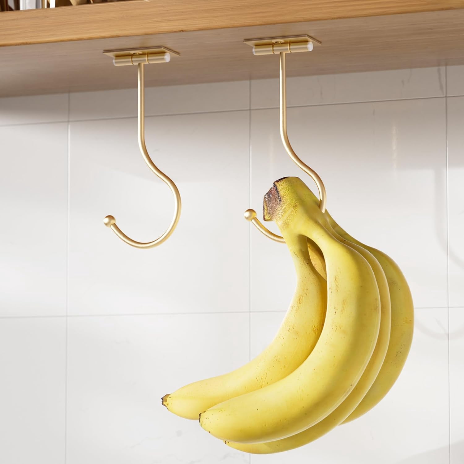 Modern Banana Hanger Hook Under Cabinet: Adhesive Banana Holder ...