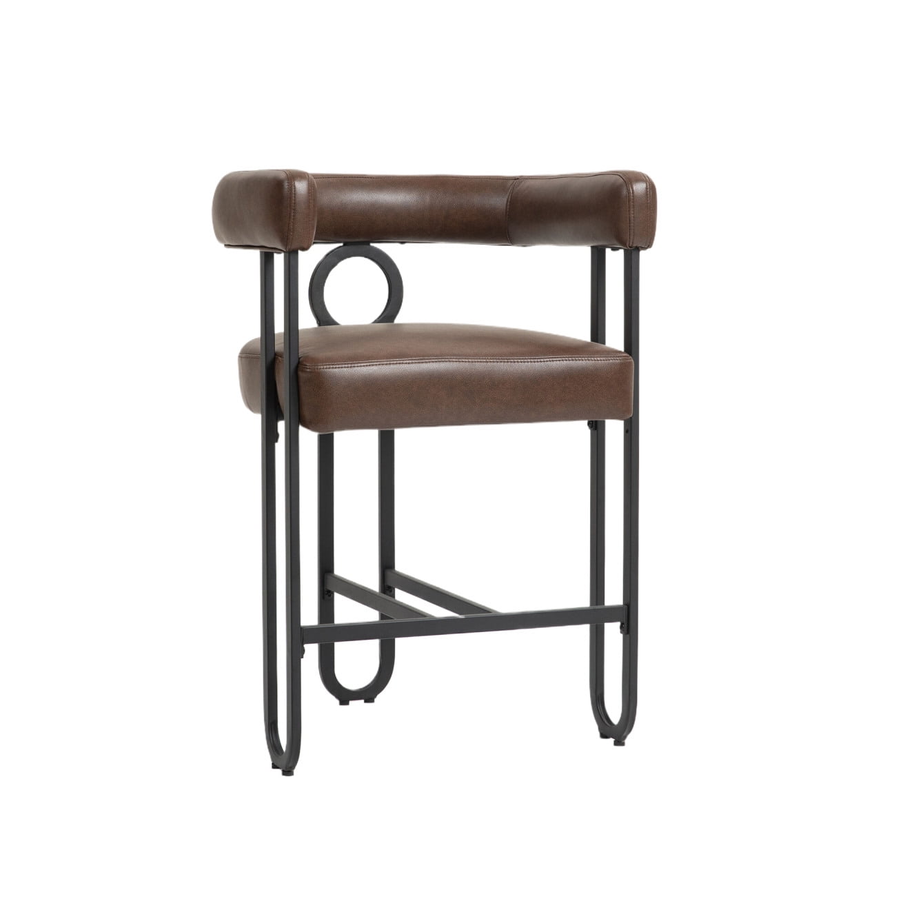 Modern Bar Stool with Back, Upholstered Counter Stool with Thick ...