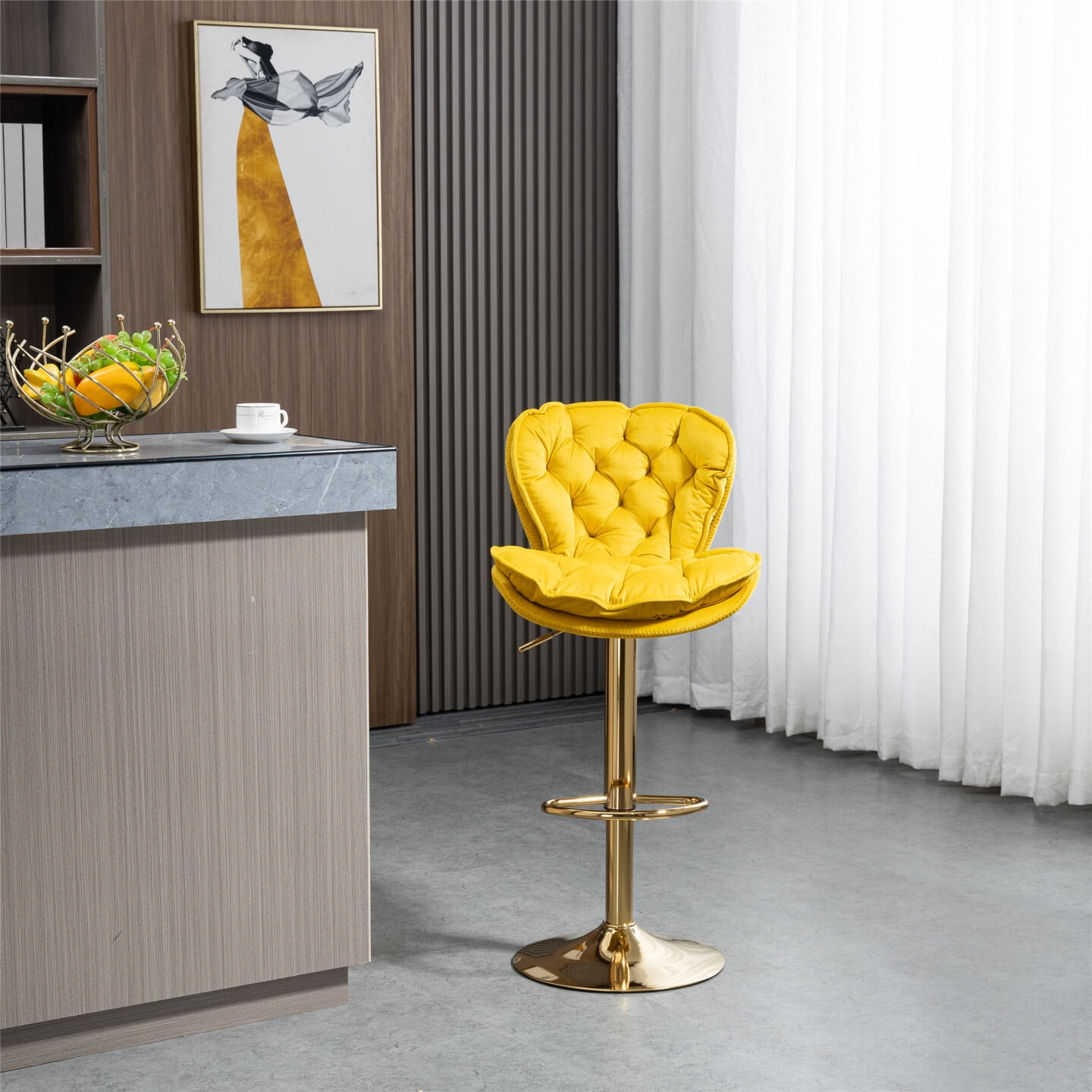 Modern Bar Stools with Back and Footrest, Height-Adjustable Bar Chairs ...