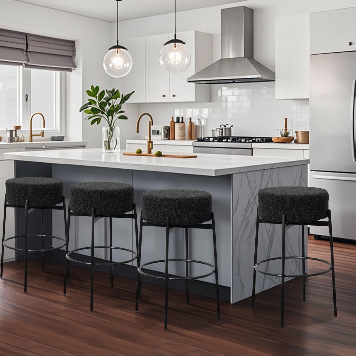 Modern Bar Stools | Sherpa Counter Height Stools | with Soft Padded ...